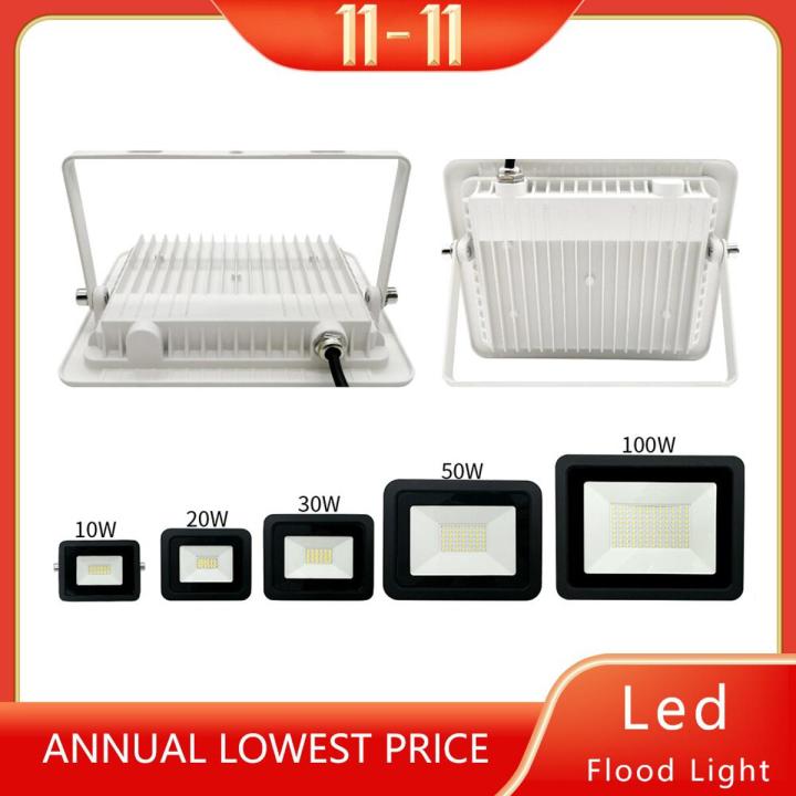 LED Floodlight 10W 20W 30W 50W 100W Flood Light 220V Waterproof IP68 Outdoor Wall Garden ...