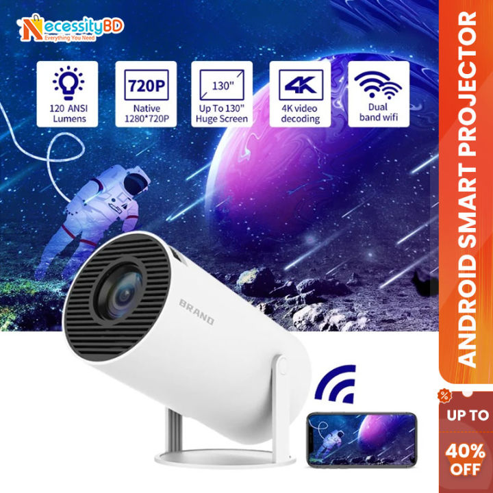 Android Smart Projector HY300 4K Home Theatre WiFi Bluetooth portable ...