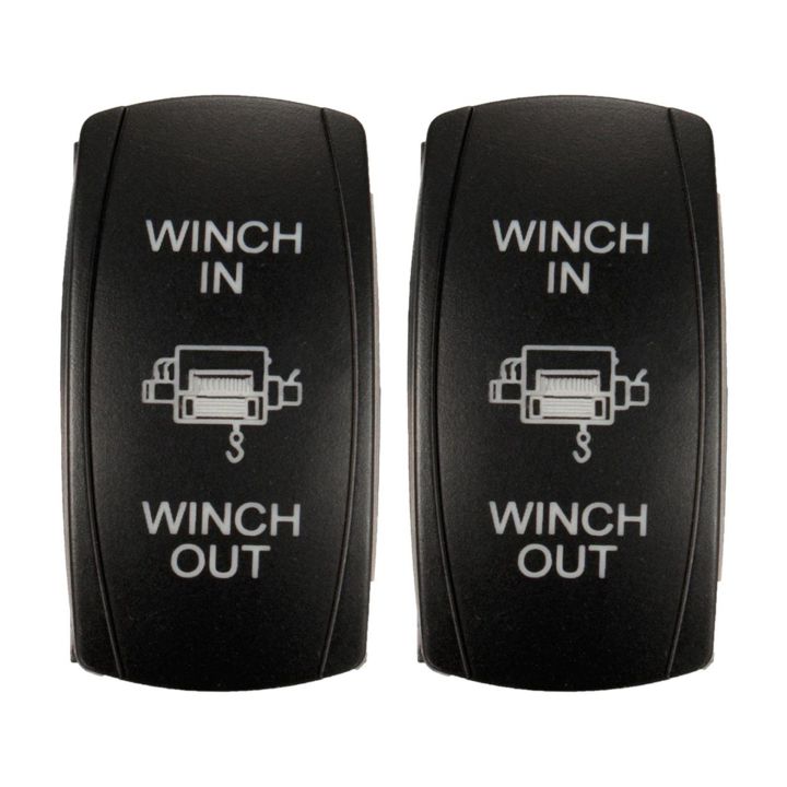 2X 7Pin Laser-Momentary Rocker Switch Winch in Winch Out 12V ON-OFF-ON ...