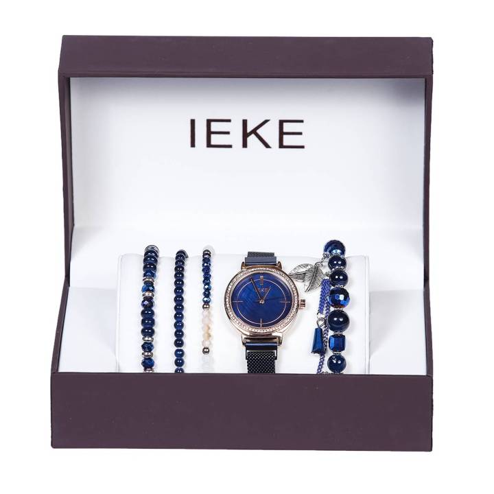 IEKE 88050 Royal Blue Mesh Stainless Steel Analog Watch For Women ...