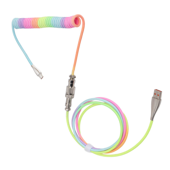 Gaming Keyboard Cable Gradient Color RGB Luminous Custom Mechanical ...