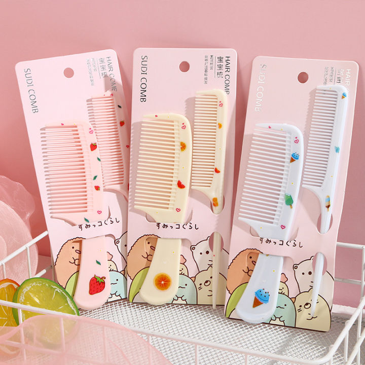 Children Styling Comb Girl Cute Strawberry Pattern Tail Comb Baby Girl ...