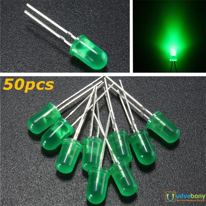 50Pcs-5mm Colorful GREEN LED 5mm Round LED Light Emitting Diode Basic ...