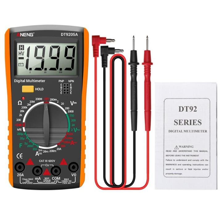 Digital Multimeter AC/DC hFE Transistor Capacity Diode Tester ...