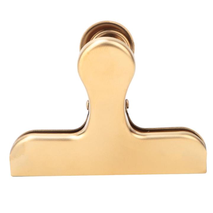 Stainless Steel Brass Color Food Storage Bag Sealing Clips Lock 3 Types ...