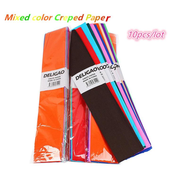 202310pcs Mix High Quality Origami Crinkled Crepe Paper Craft DIY ...