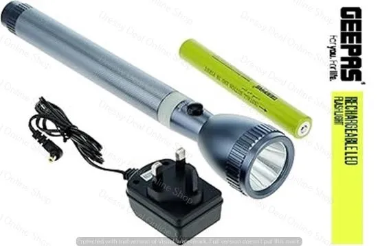 Geepas GFL3803 Dubai Origin Rechargeable LED Flashlight Lifetime ...