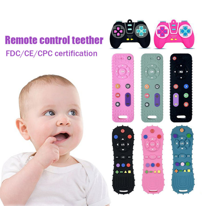 Baby Teether TV Remote Control Shape Silicone Teether Kids Sensory ...