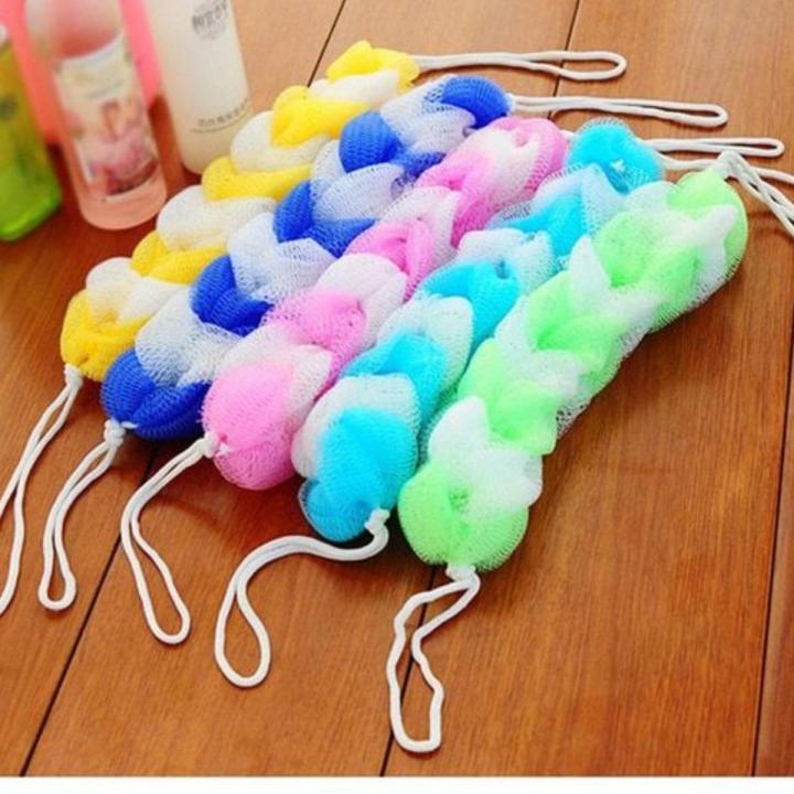 Long Handle Bath Sponge Shower Brush Back Scrubber For Shower Soft Mesh ...