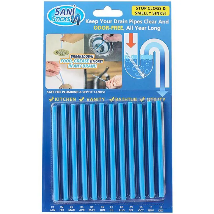 Pipe Cleaning Sticks Oil Decontamination Kitchen Toilet Bathtub Drain ...