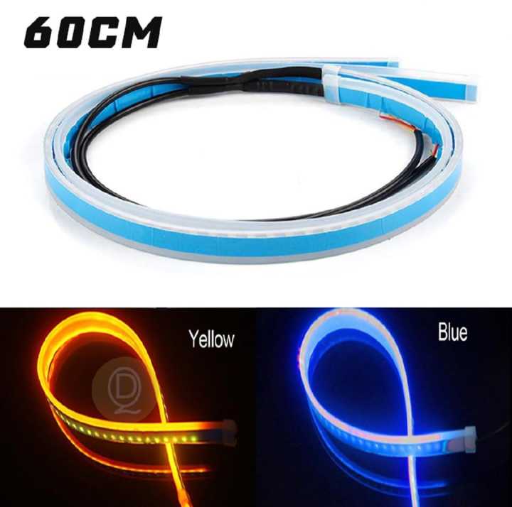 2pcs LED DRL 30cm Daytime Running Light For Car And Motorcycle Yellow ...