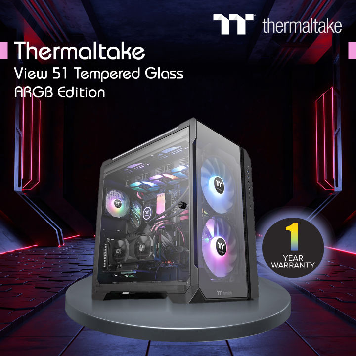 Thermaltake View 51 TG ARGB Full Tower Chassis Black | Daraz.com.bd
