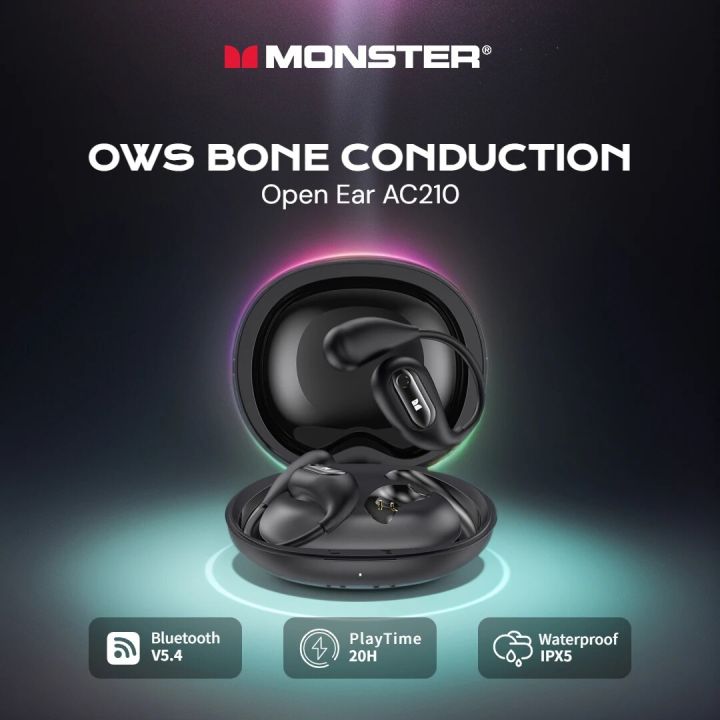 Monster Open Ear AC210 Sports Ear Hook Earphones OWS Bone Conduction ...
