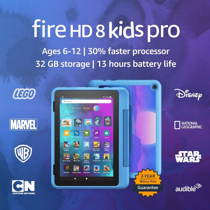 Amazon Fire HD 8 Kids Pro ages 6-12 (12th Gen) 8" HD tablet, 32 GB ...
