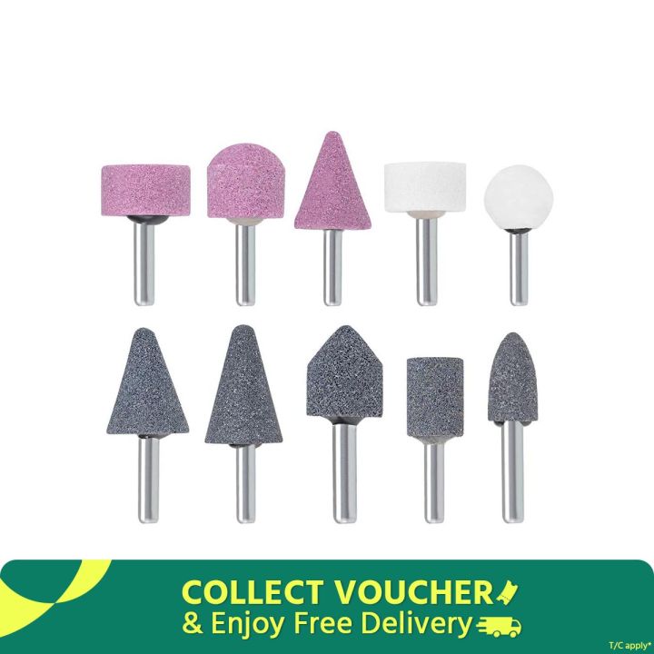 Multifunction Rotary Mounted Stone Set 10 Pcs 1/4″ Shank Rotary Grinder ...