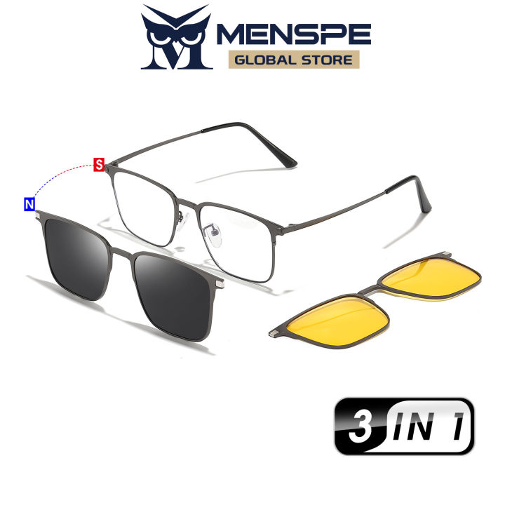 3-in-1 Polarized Sunglasses with Magnetic Sun Glass Night Vision ...