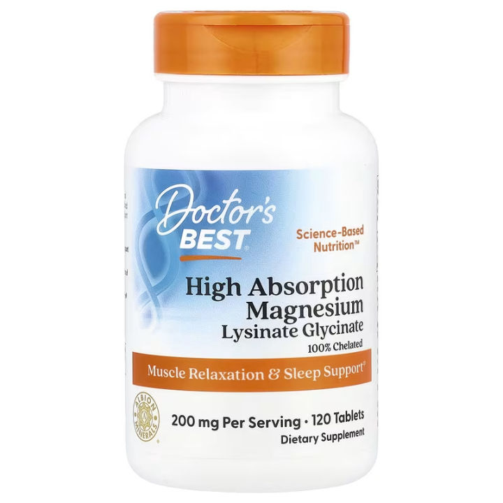 Doctor's Best High Absorption Magnesium, 200 mg, 120 Tablets, (100 mg ...