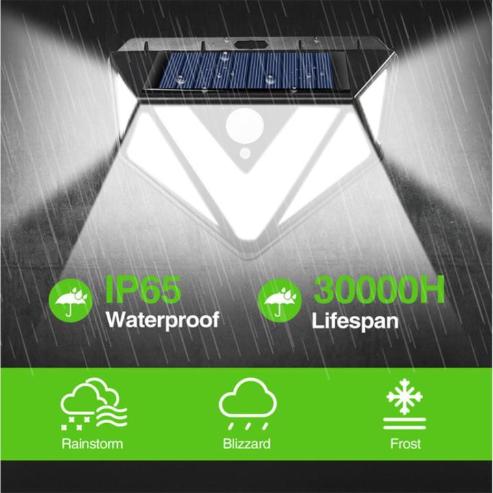 Solar Motion Sensor Light, 166 LED 270° Wide Angle IP65 Waterproof 3 Modes Wireless Solar ...