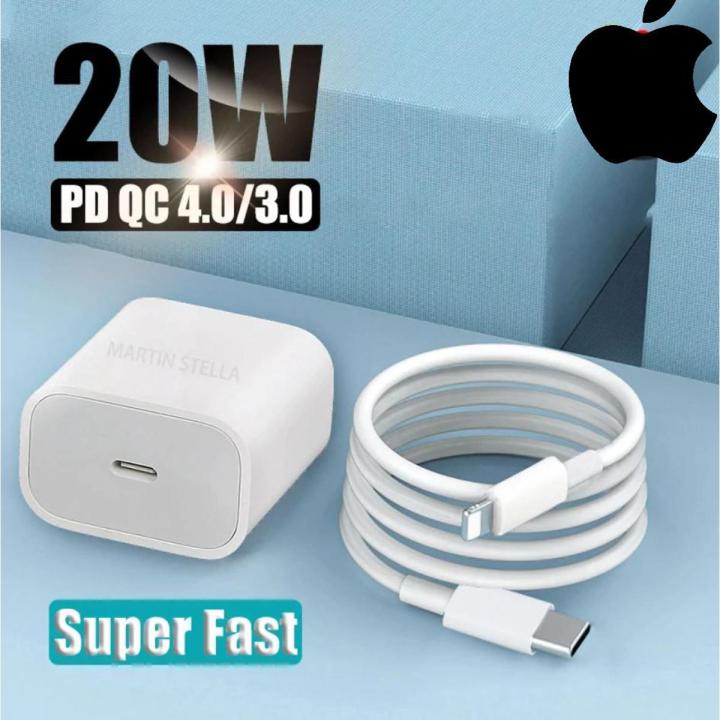 Apple 20W USB-C Power Adapter Type C to Lightning cable Charging ...
