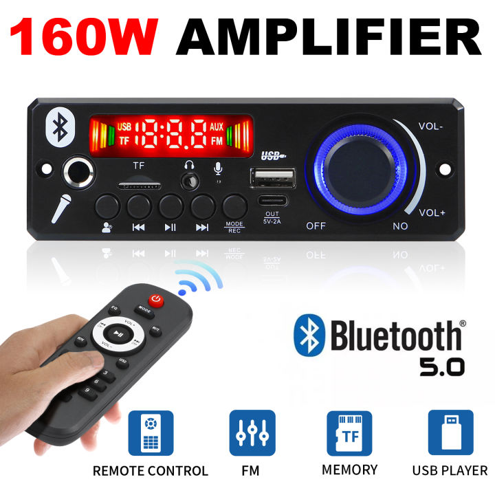Bluetooth 5.0 MP3 Decoder Board 2*75W 80W Amplifier Audio Player 12V ...