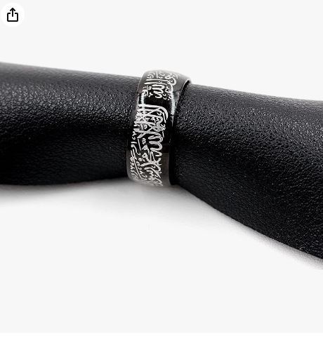 Uloveido Religious Allah Rings Muhammad Muslim Arabic Letter and Hada ...