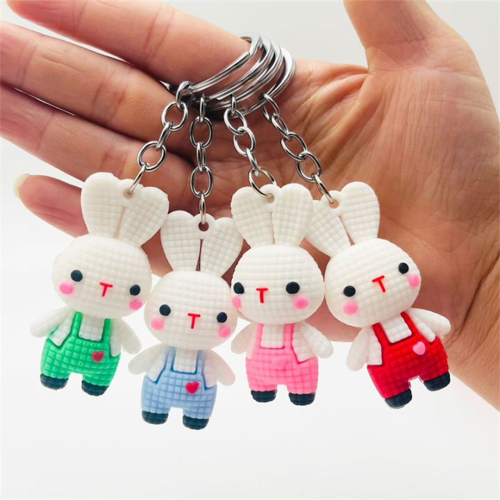 Fashion Creative Cartoon Rabbit Keychain Girl Cute Bag Pendant Car Key ...