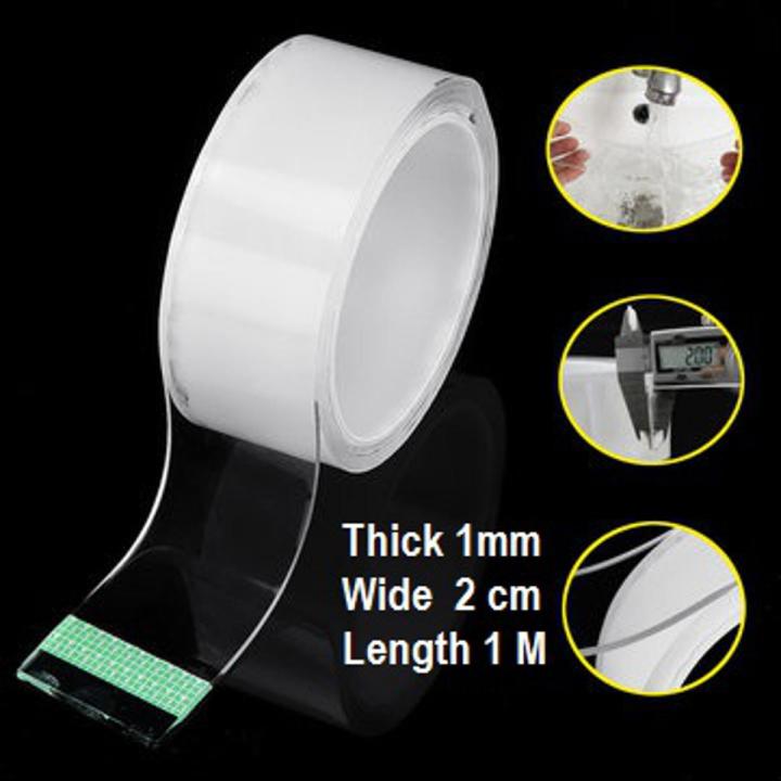 1M 2CM Wide Reusable Clear Nano Double Side Adhesive Tape | Daraz.com.bd