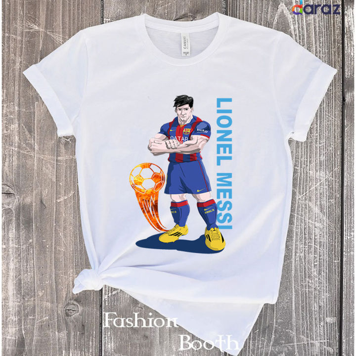 lionel messi White Short Sleeves T-Shirt For Men | Daraz.com.bd
