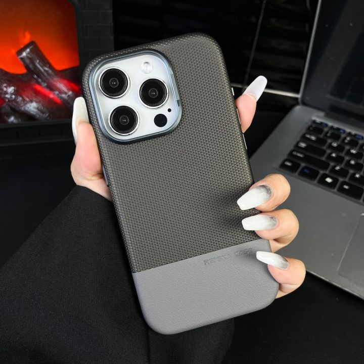 HODON Luxury Alloy Lens PU Leather MagSafe Phone Case For iPhone 17 16 ...