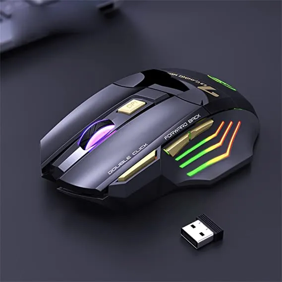 IMice GW-X7 7 Buttons Rechargeable RGB Wireless Gaming Mouse | Daraz.com.bd