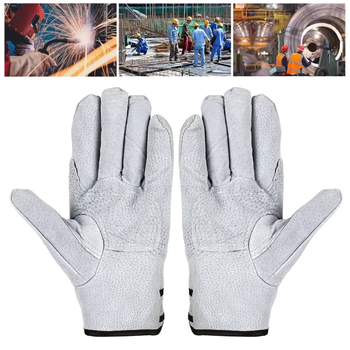 FG Summer Work Gloves Wear-Resistant Leather Workers Work Welding ...