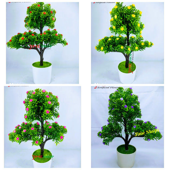 3 Head Artificial Flower Bonsai In Plastic Tob 13Inc/34Cm Long - Home ...