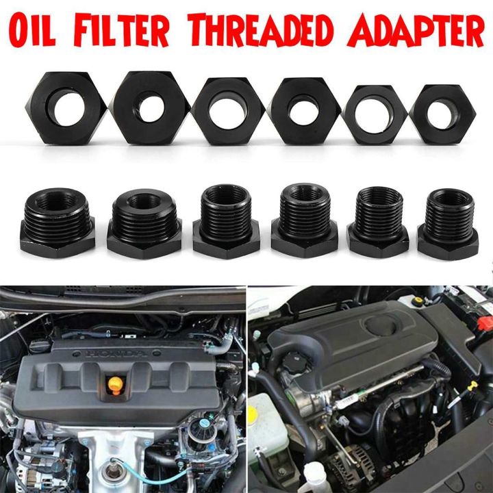 Aluminium Automotive Car Oil Filter Threaded Adapter 1/2-28 5/8-24 To 3 ...