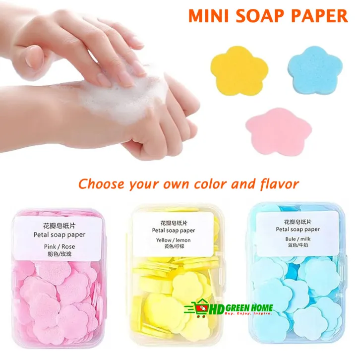 Petal Soap Paper Portable Scented Soap Sheet Hand Washing Mini Soap ...