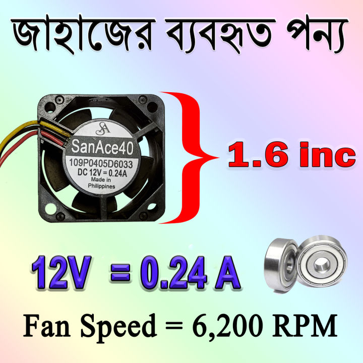 Mini High Speed High RPM DC 12V Brushless Cooling Fan | Daraz.com.bd