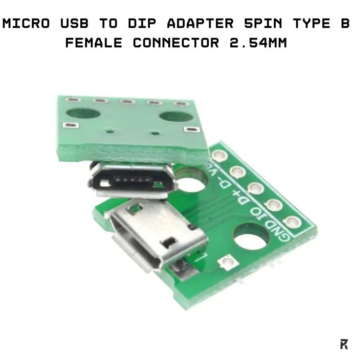 Micro USB to DIP Adapter 5pin Type B Female Connector 2.54mm PCB ...