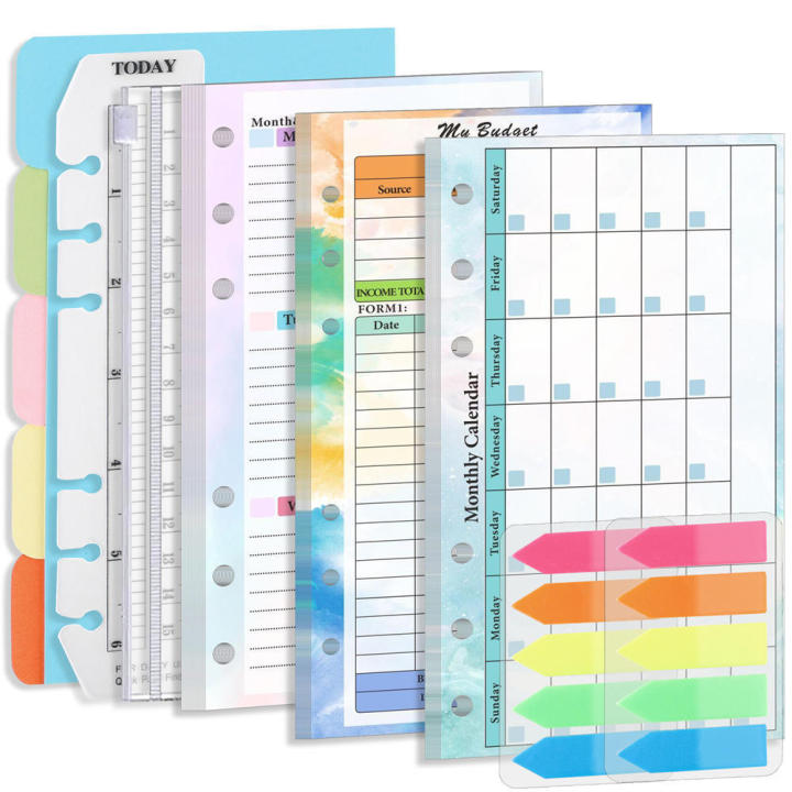 Budget Weekly Planner A6 Notebook Stationery Spiral Binder Inner Page ...