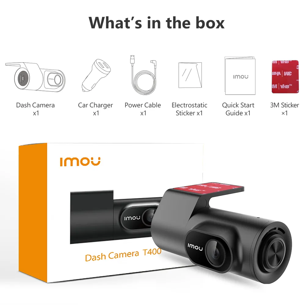 IMOU T400 Dash Cam 4MP Car DVR Video Recorder Night Vision Voice ...