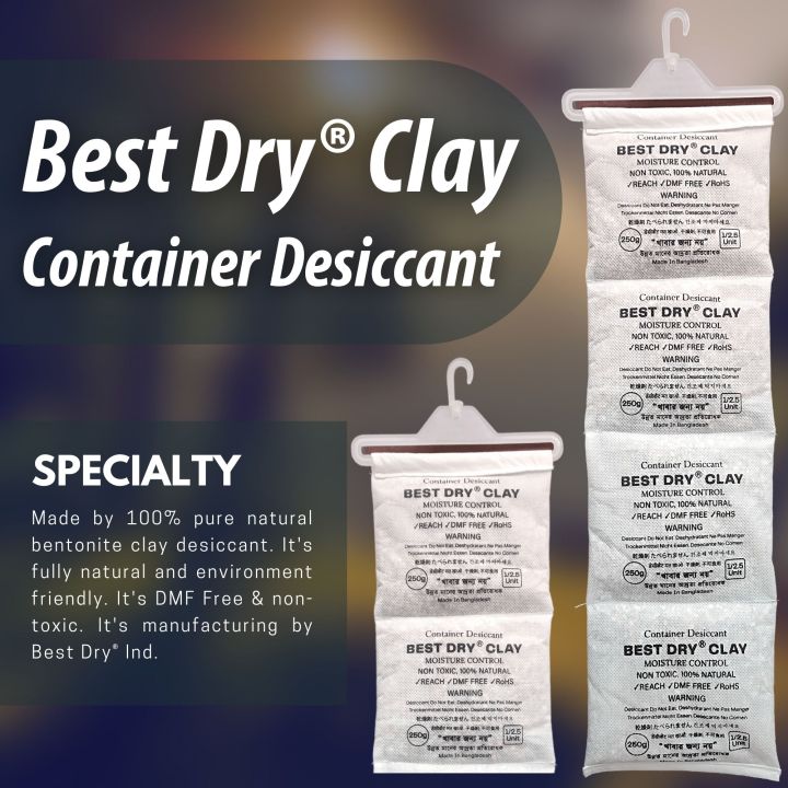 BEST DRY CLAY Container Desiccant 1 KG Hanger Moisture Absorber ...