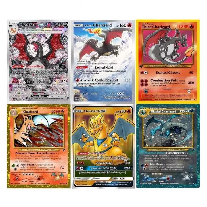 Pocket Monsters Charizard Lugia DIY Card Gift Anime Game Characters ...
