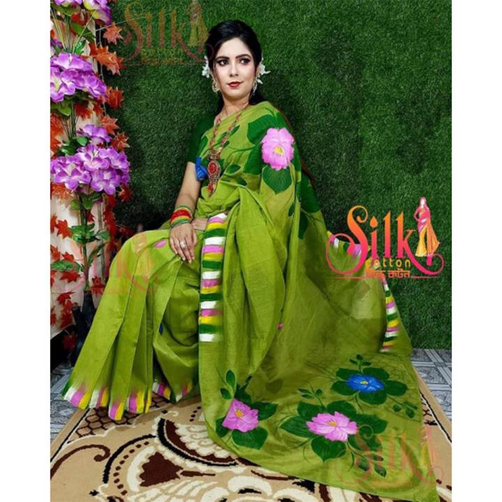 Half Silk Hand Print Sharee | Daraz.com.bd