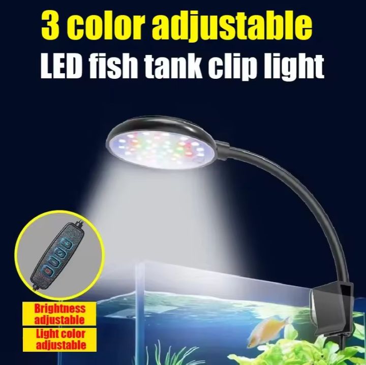 Aquarium USB Clip Lamp 3-Mode Fish Tank clip Night Light 5W LED ...
