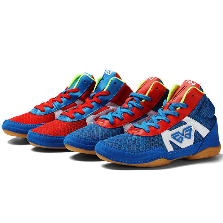 Children's Sanda Shoes High-Top Training Shoes Muay Thai Wrestling ...