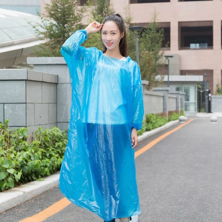 Emergency Disposable Raincoat With Hood Outdoor Hiking Mountain Travel ...