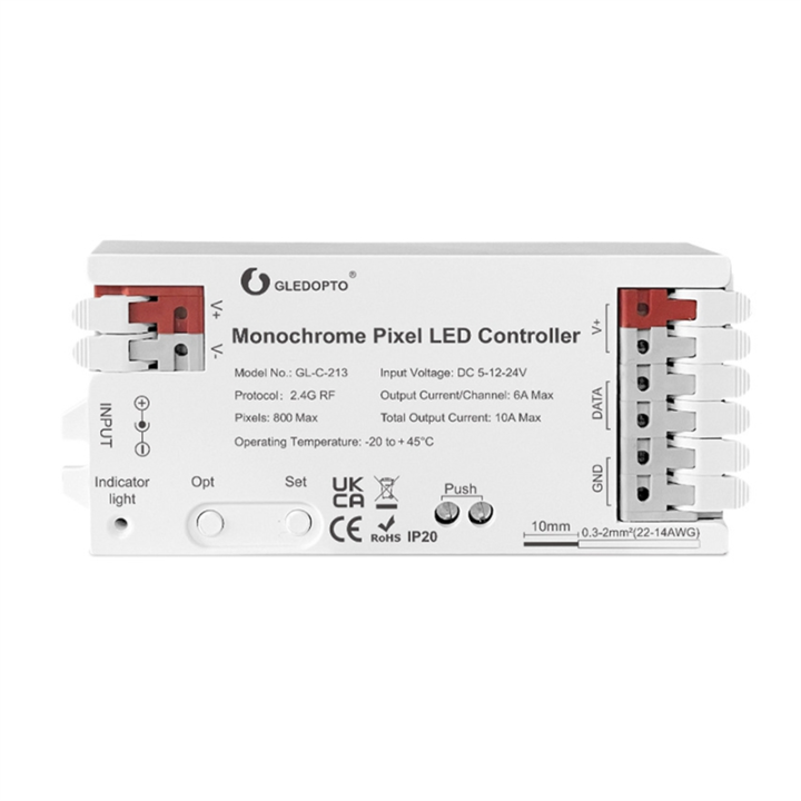 LED Light Strip Monochrome Pixel Controller with Remote - 7 Dynamic ...