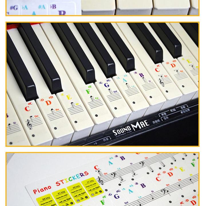 1 Pcs Keyboard Notes Sticker 88/61/54/49/37 Keys Piano Sticker ...