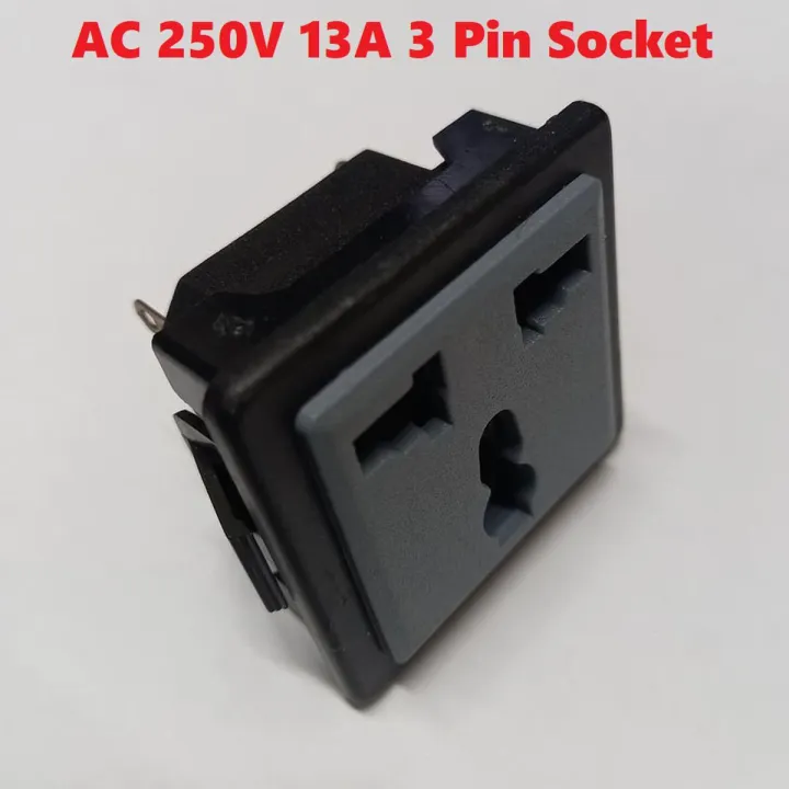 Panel Mount AC 220v 3 Pin AC Socket For Electrical & Electronics ...