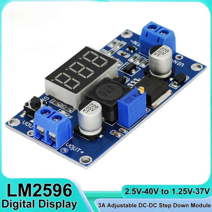 LM2596 DC Buck Module + LED Display Voltmeter 3A Adjustable Step Down Converter for Diy Power ...