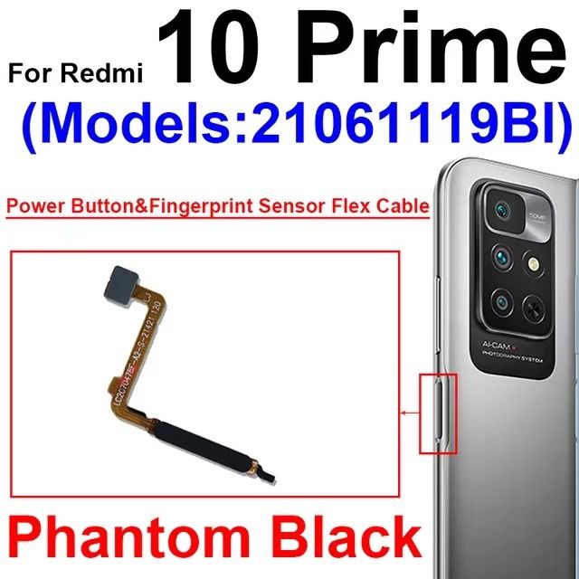 Fingerprint Sensor Flex Cable For Xiaomi Redmi 10 10 Prime 2022 Finger ...