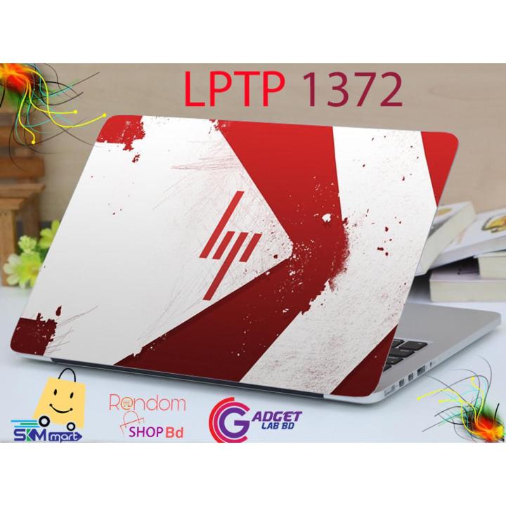 LPTP -1372 HP White and Rad Laptop Sticker Laptop Skin Sticker & Laptop ...